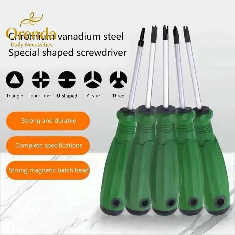 Набор отверток, Набор из 5 шт. нестандартных отверток: треугольная, U-образная, Y-образная, крестовая, прямая - 1 комплект из 5 шт.