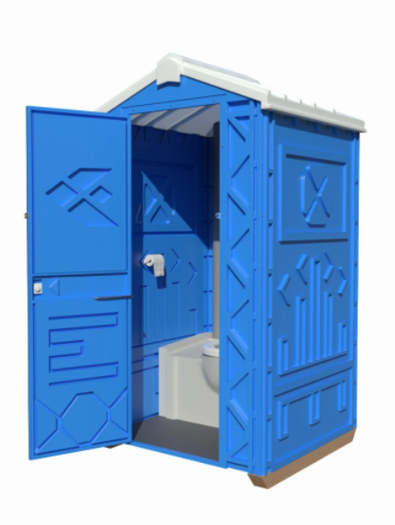 Туалетная кабина - биотуалет от производителя, цвет синий из первичного пластика