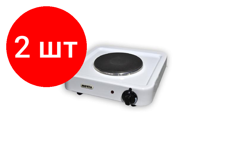Комплект 2 шт, плитка электрическая 1КОНФ. Настольная ЧУГ. Прям без планки белая мечта