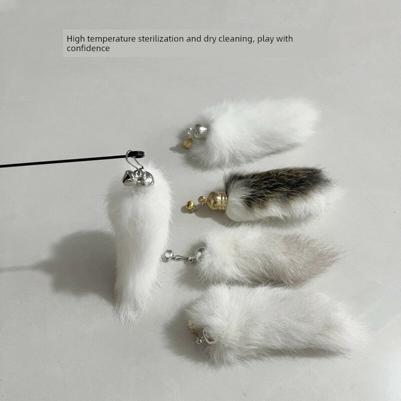 Игрушка для кошек, натуральный хвост кролика, ароматизированная, для обоняния, самостоятельных игр, снятия скуки, для