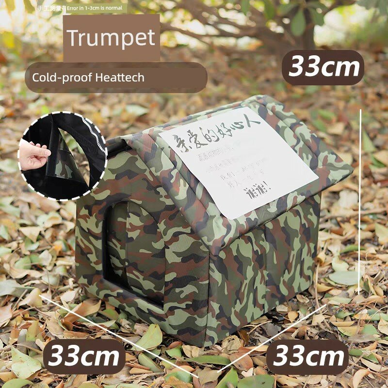 Уличный домик для бездомных кошек, подходит для зимы, водонепроницаемый, защищает от холодной погоды, теплый, на