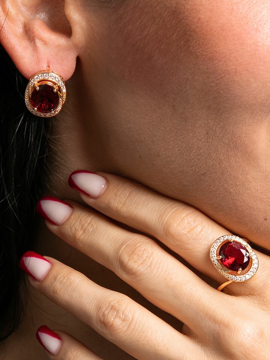 Комплект бижутерии, искусственный камень