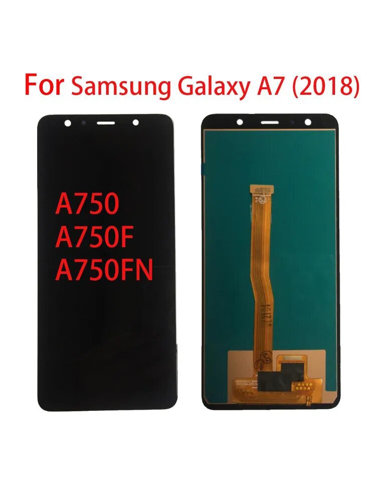 TFT Дисплей на Samsung Galaxy A7 2018 A750F в сборе с тачскрином Черны