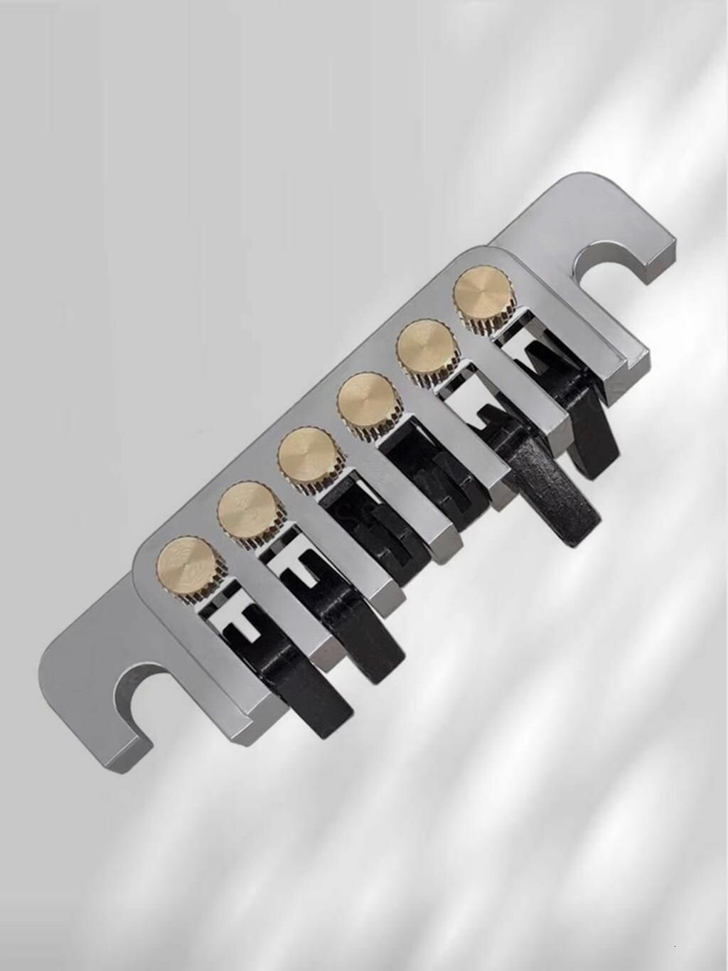 Гитарный бридж с тюнерами для 6 струн, Серебро