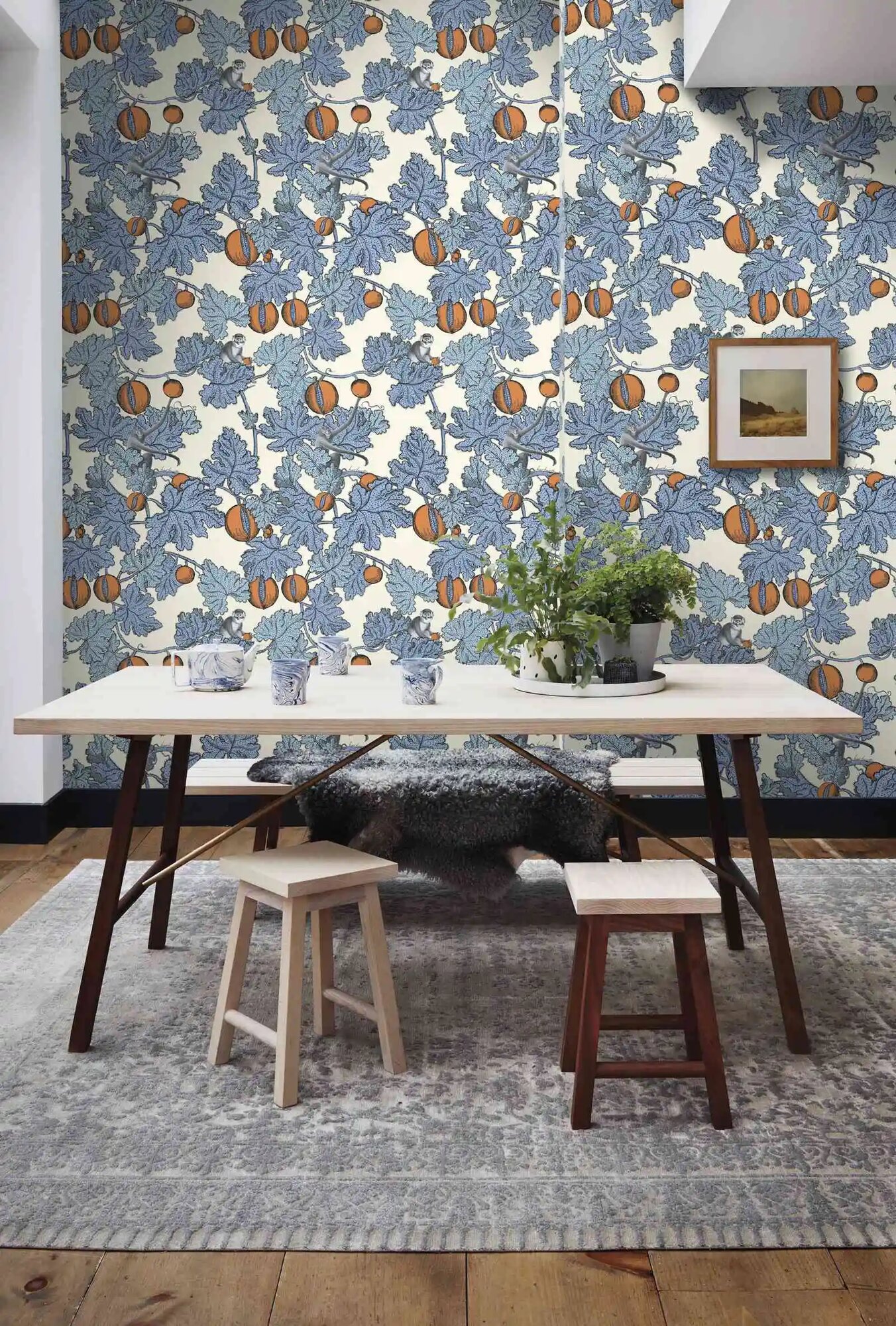 Обои Pixel&Wall Frutto Proibito Blue and Orange, 50x300 см