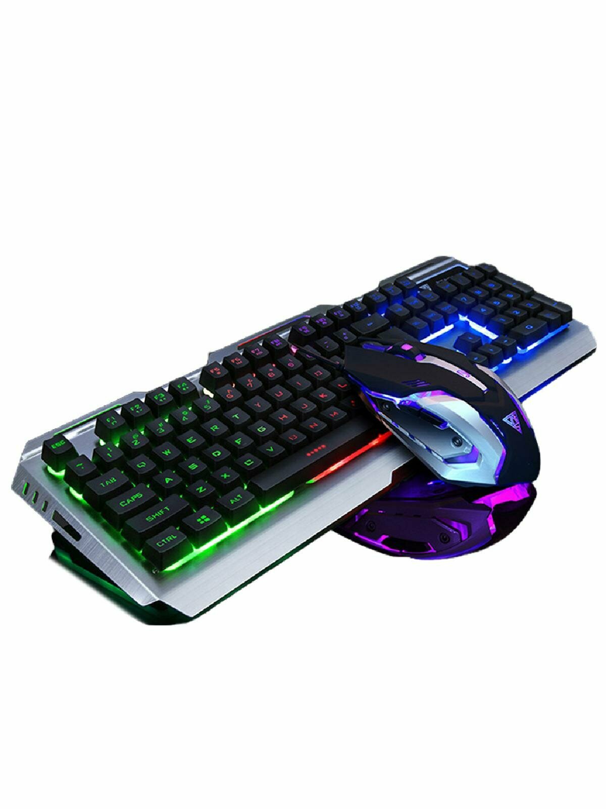 Gaming Keyboard Mouse Wired V1 LED Backlit Multimedia USB Ergonomic Gamer Keyboard Waterproof Optical Gamer Mouse Sets