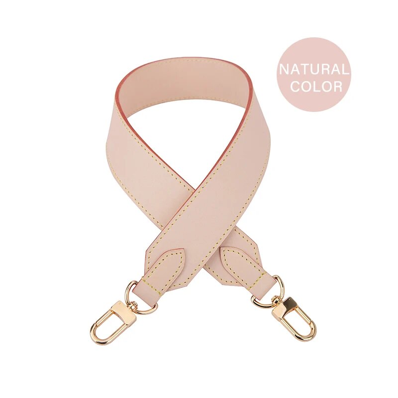 CRAZYSMITH Ремешок для сумки для LV Neverfull, ремни на плечо-ведро из 100% натуральной кожи, сменные ремни через плечо, аксессуары для сумок 65 см For LOUIS VUITTON Neverfull Розовый, natural color