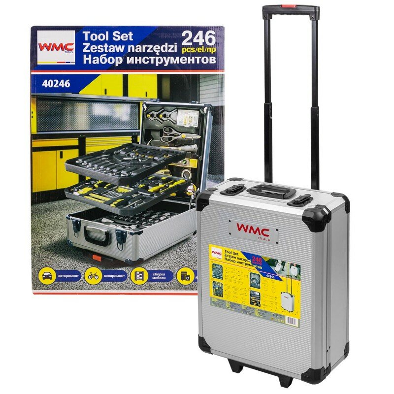 Набор инструментов WMC TOOLS в алюминиевом кейсе, 246 предметов WMC-40246(57275)