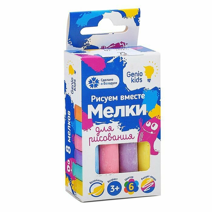 Мелки для рисования Dream Makers круглые, 6 цветов, от 3 лет, в коробке