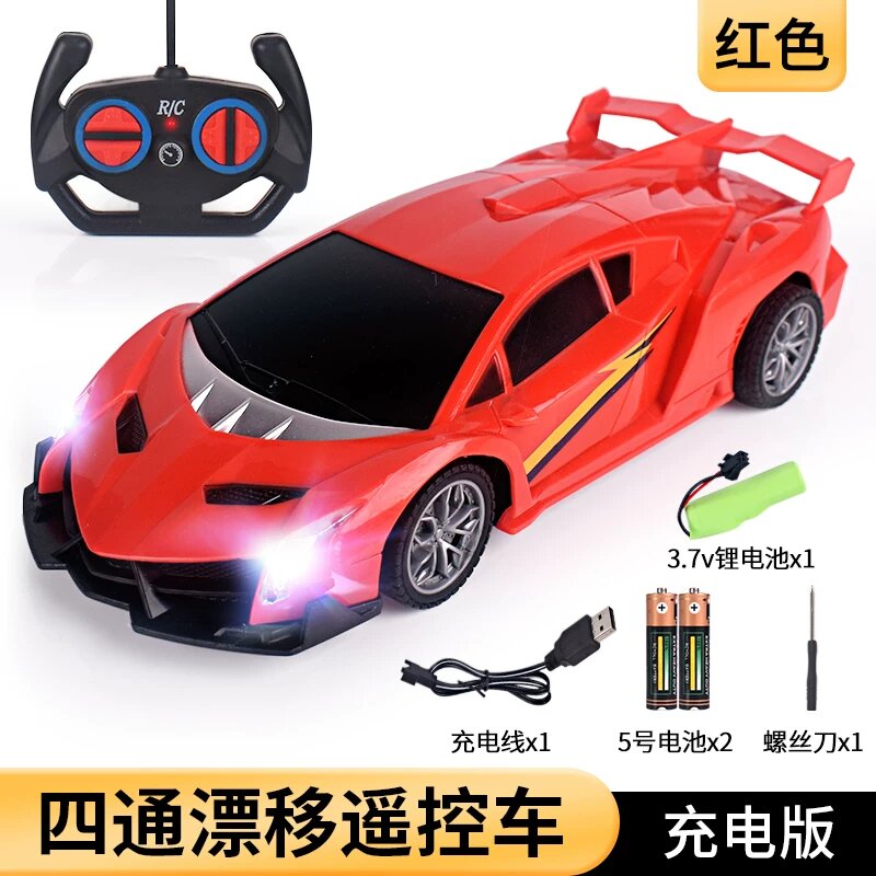 Радиоуправляемая машина Bugatti с подсветкой, высокоскоростная дрифт-машина, дешевая гоночная игрушка для мальчиков