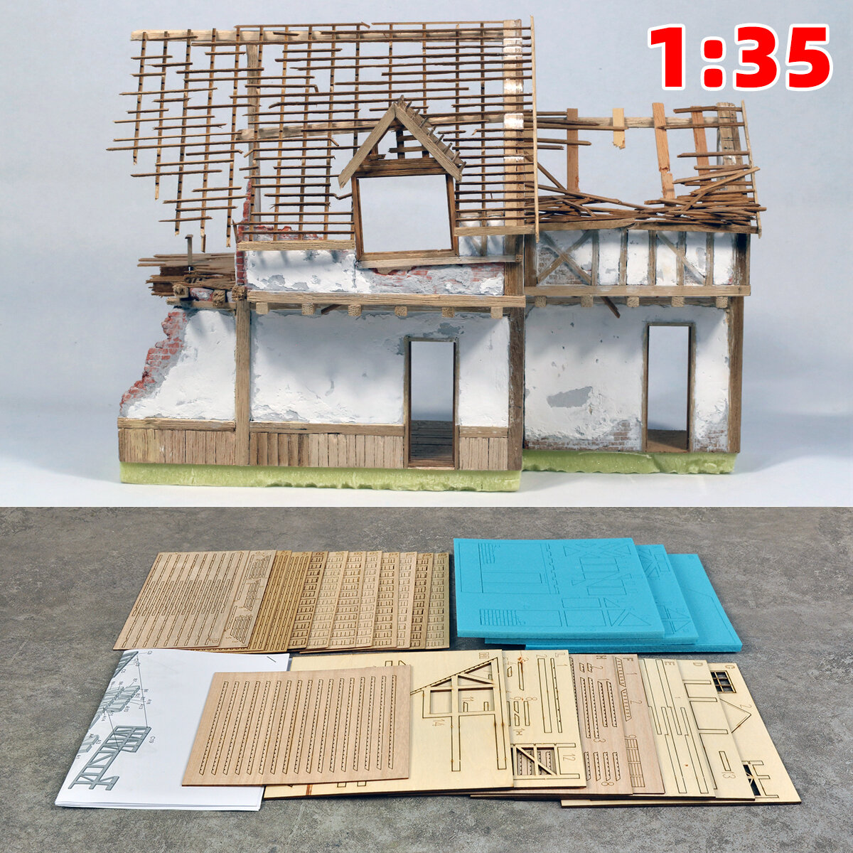 Cor 1/35 сборная модель дома диорама