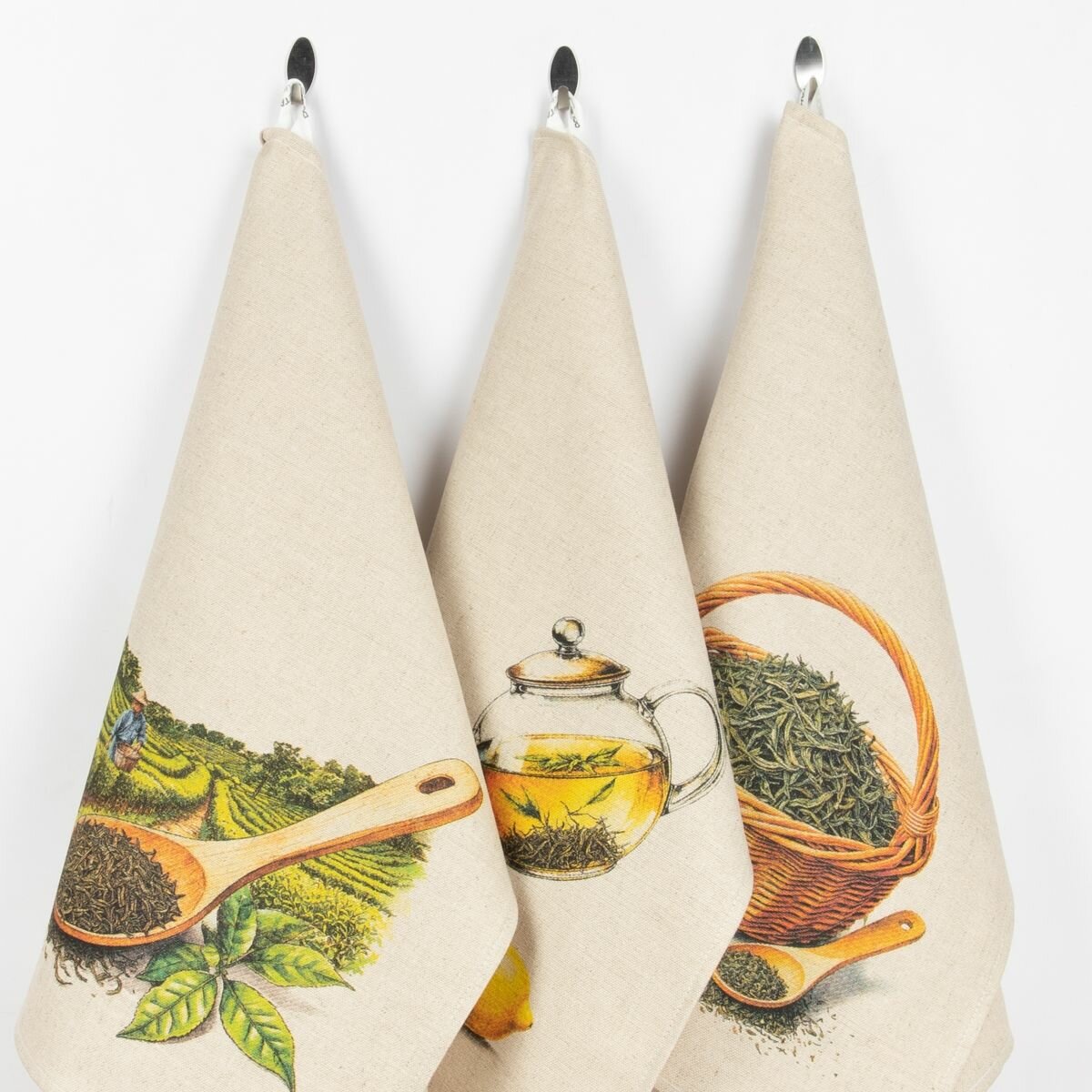 Комплект кухонных полотенец лен/хлопок 45х60 3 шт. "Чай" Оршанский