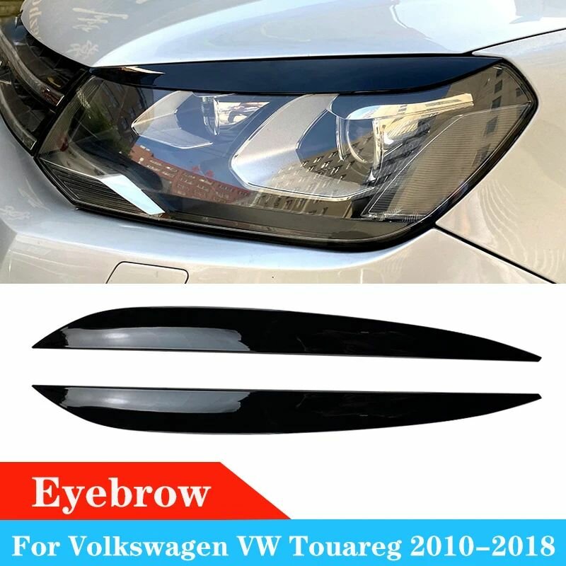 Реснички на фары / Накладки на фары для Volkswagen VW Touareg 2010-2018.