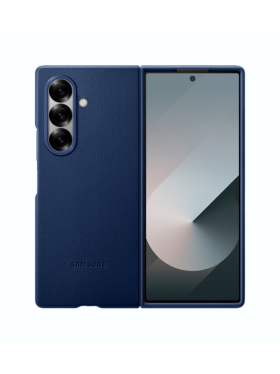 Кожаный чехол для Samsung Galaxy Z Fold7 / Kindsuit Case для Самсунг Фолд 7, синий