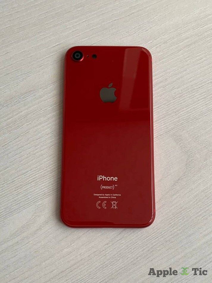 Корпус для IPhone 8 красный (red), комплект кнопок, сим-лоток — фото 1