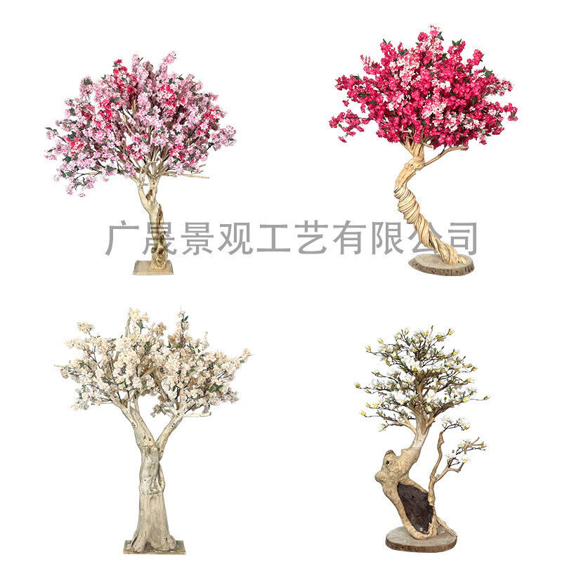 Искусственное дерево сакуры для свадебного декора, оформления обеденного стола, ландшафта стола в отеле и ресторане, искусственное дерево персикового цвета
