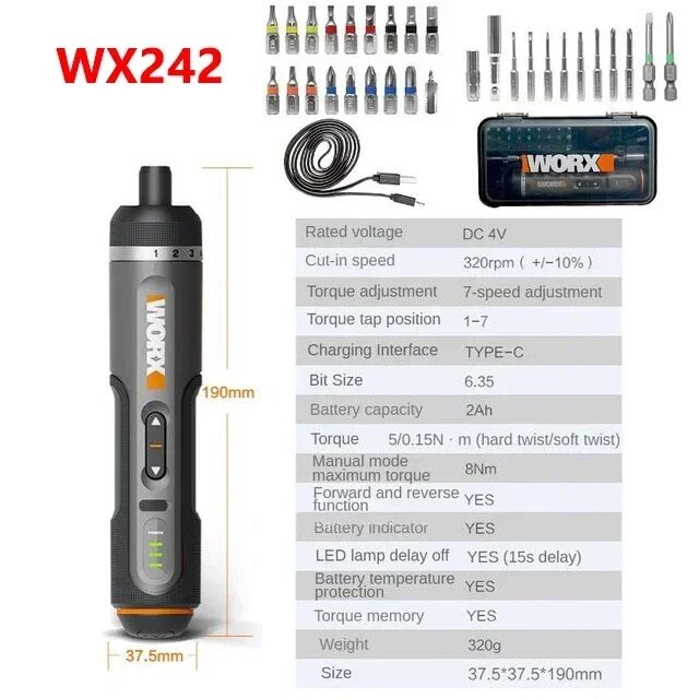 Беспроводной шуруповерт Worx 4V WX242 WX242