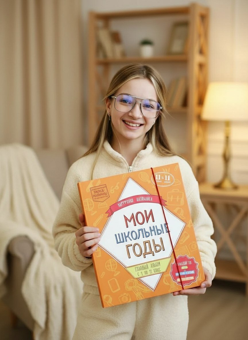 Портфолио школьника HappyLine "Мои школьные годы", подарок на день рождения школьникам, ребенку