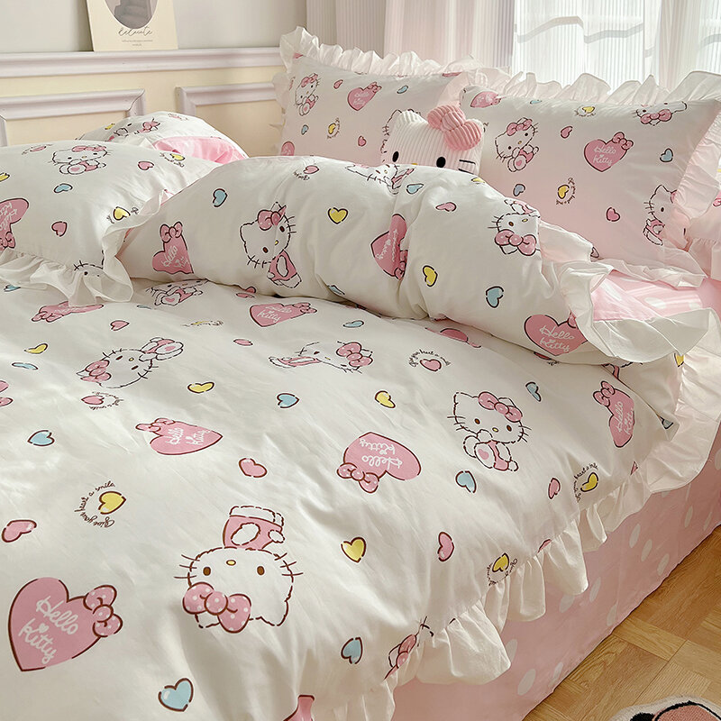 Love Candy Цветочное кружево 1.8м Пододеяльник-постельное белье комплект - Мягкая хлопковая ткань для одеяла 200x230 см