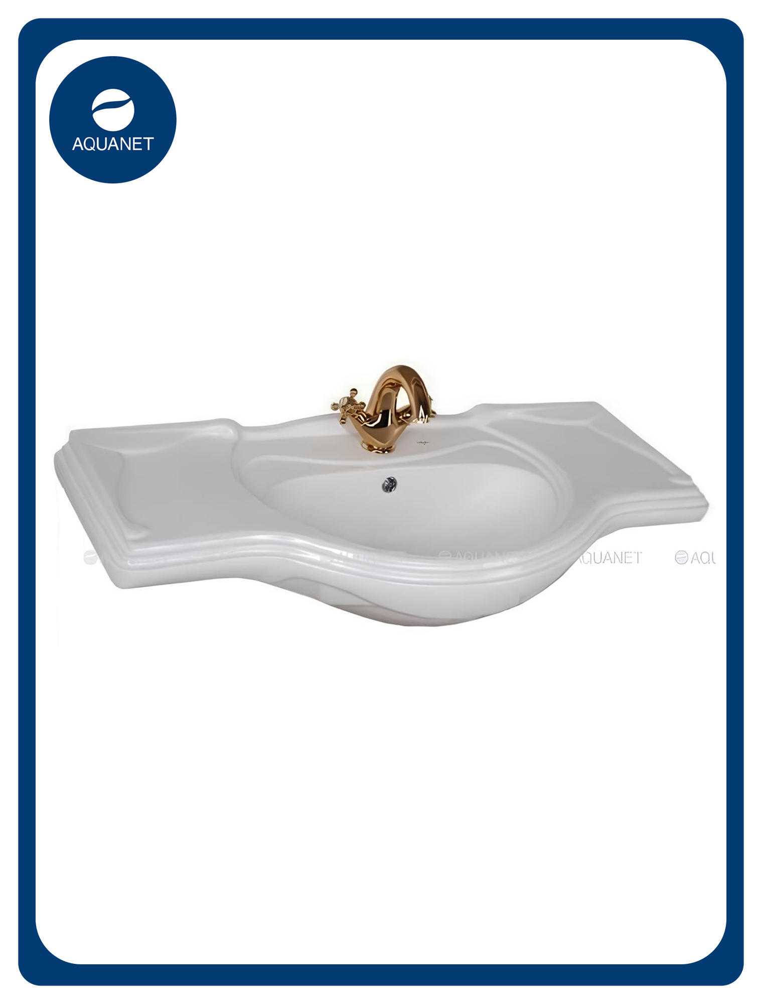 Раковина для ванной накладная Aquanet Yatao 85 см, белая, прямоугольная, под смеситель