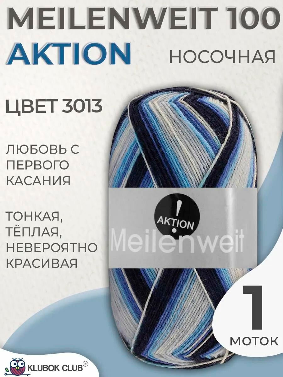 Пряжа для вязания Lana Grossa Meilenweit 100 Aktion цвет 3013, 1 моток