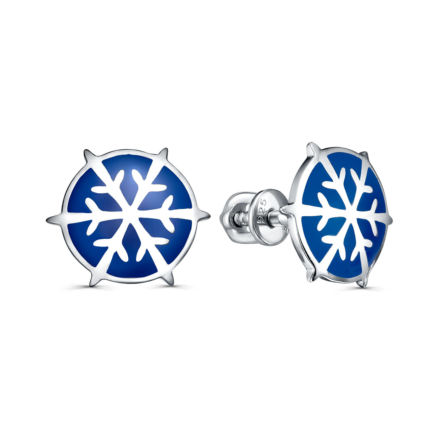 Серьги пусеты, серебро, 925 проба, родирование
