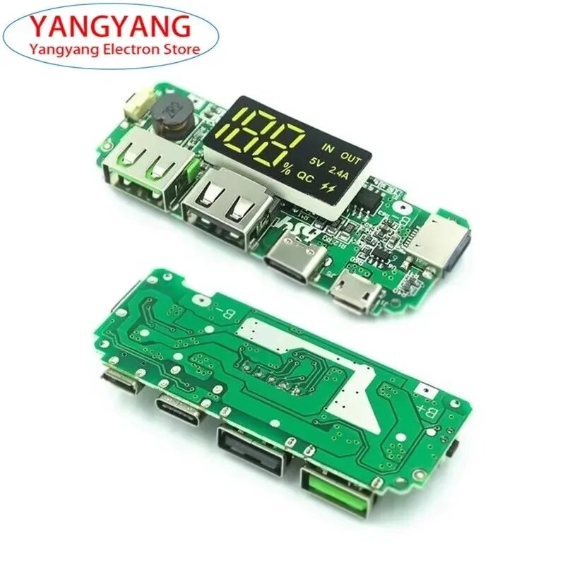 Двойной USB 5 В 2,4 А 2A 1A Type-C USB Mobile Power Bank 18650 Модуль зарядки Защита цепи литиевой батареи Плата повышения зарядного устройства