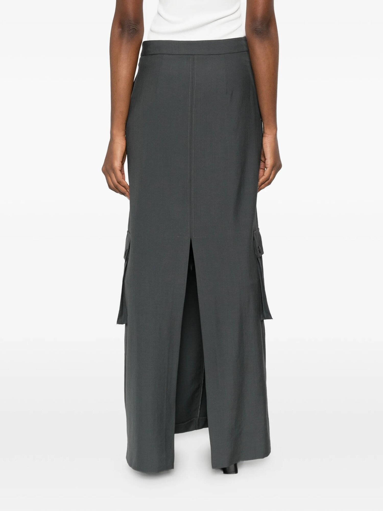 Юбка Erika Cavallini Cargo-pocket maxi skirt, размер 42, серый — фото 1