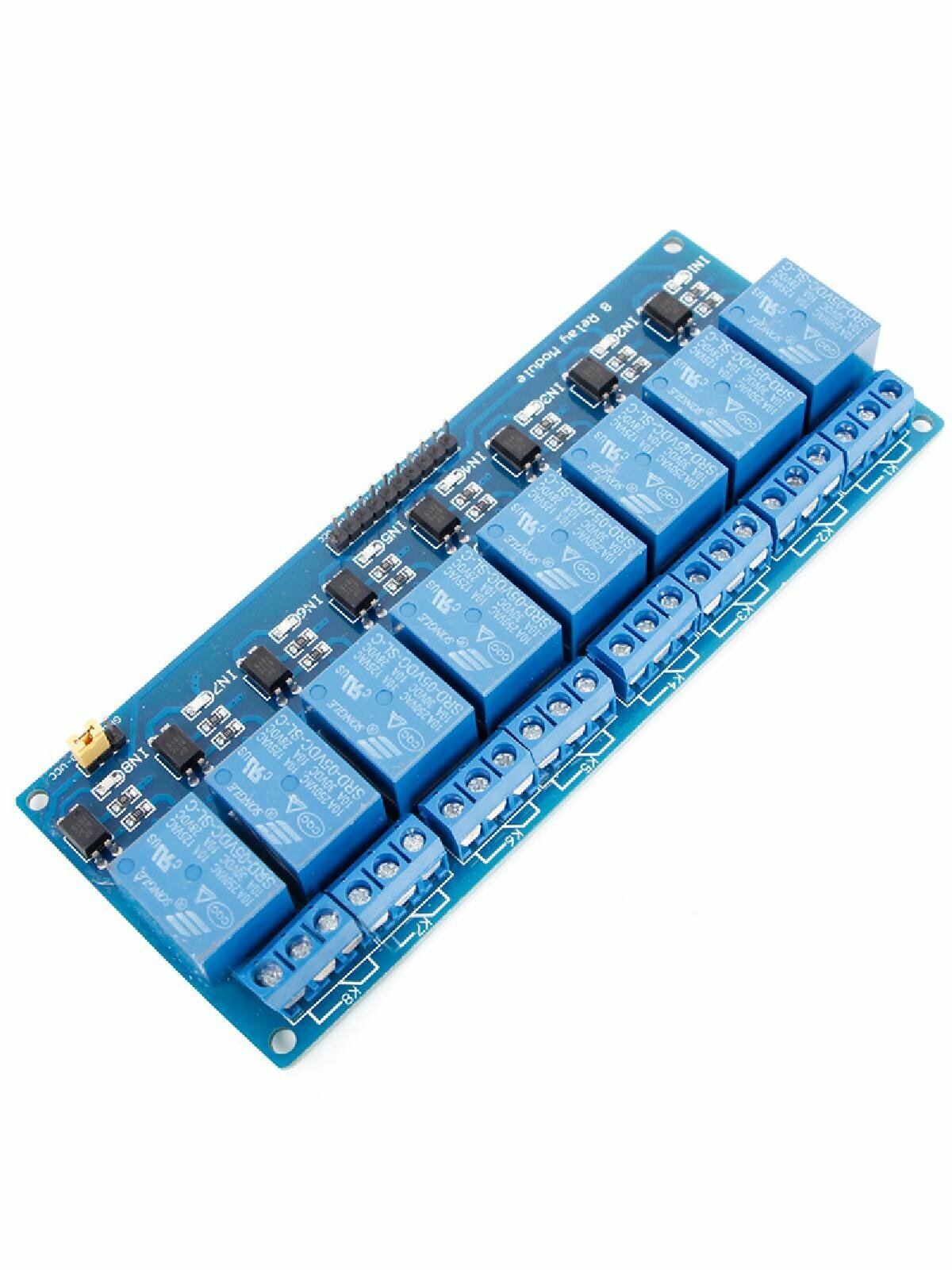 8-полосный релейный модуль 5 В с изоляцией от оптрона, поддерживает реле ПЛК микроконтроллера AVR/51/PIC