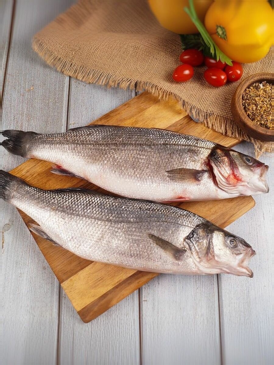 Сибас замороженный, неразделанный 0.2-0.4 кг