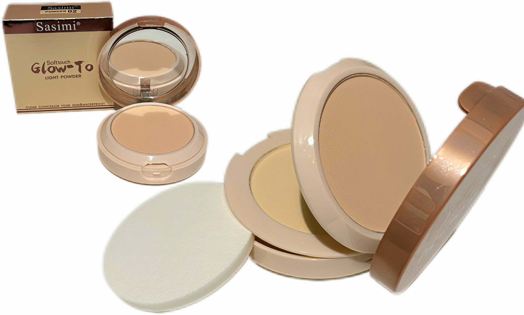 Компактная матирующая пудра для лица с зеркалом 2в1 Тон 02, 20 гр