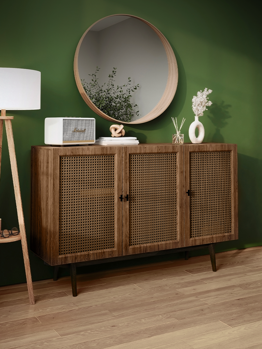 Комод для одежды Puzzlemebel Бохо, тумба для вещей с полками на ножках, длина 135 см, коричневый