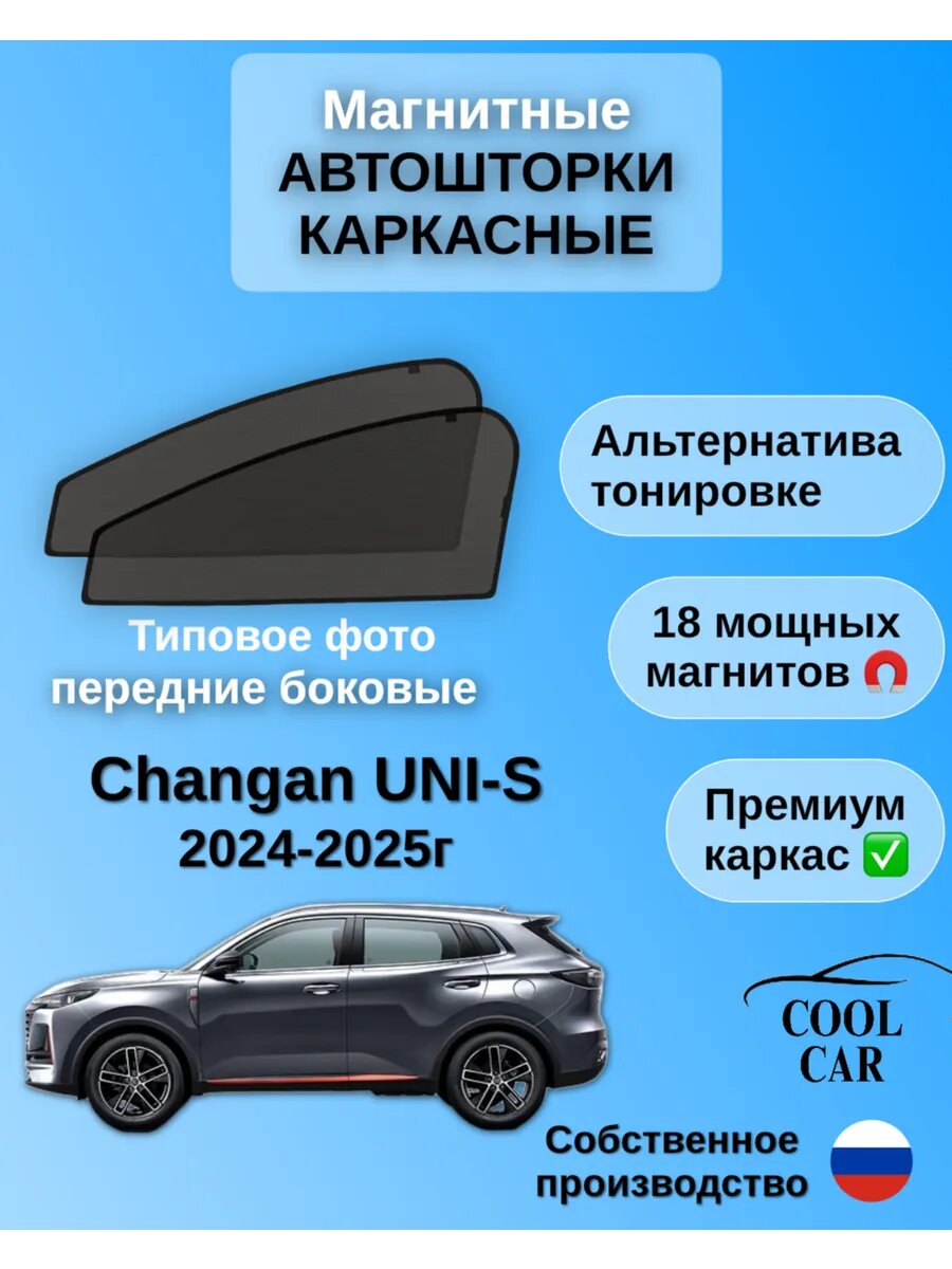 Автошторки каркасные на магнитах на передние боковые для стекла CHANGAN UNI-S