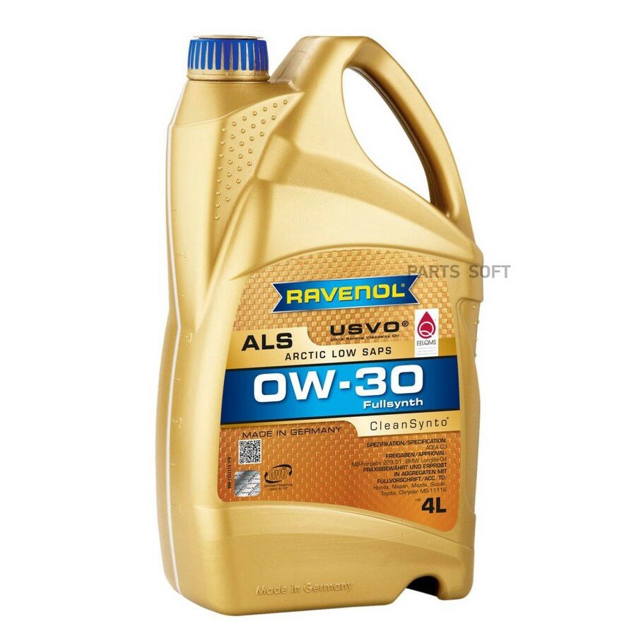 Масло моторное Arctic Low SAPS ALS SAE 0W-30 (4л) от официального дистрибьютора, RAVENOL, артикул 4014835797796