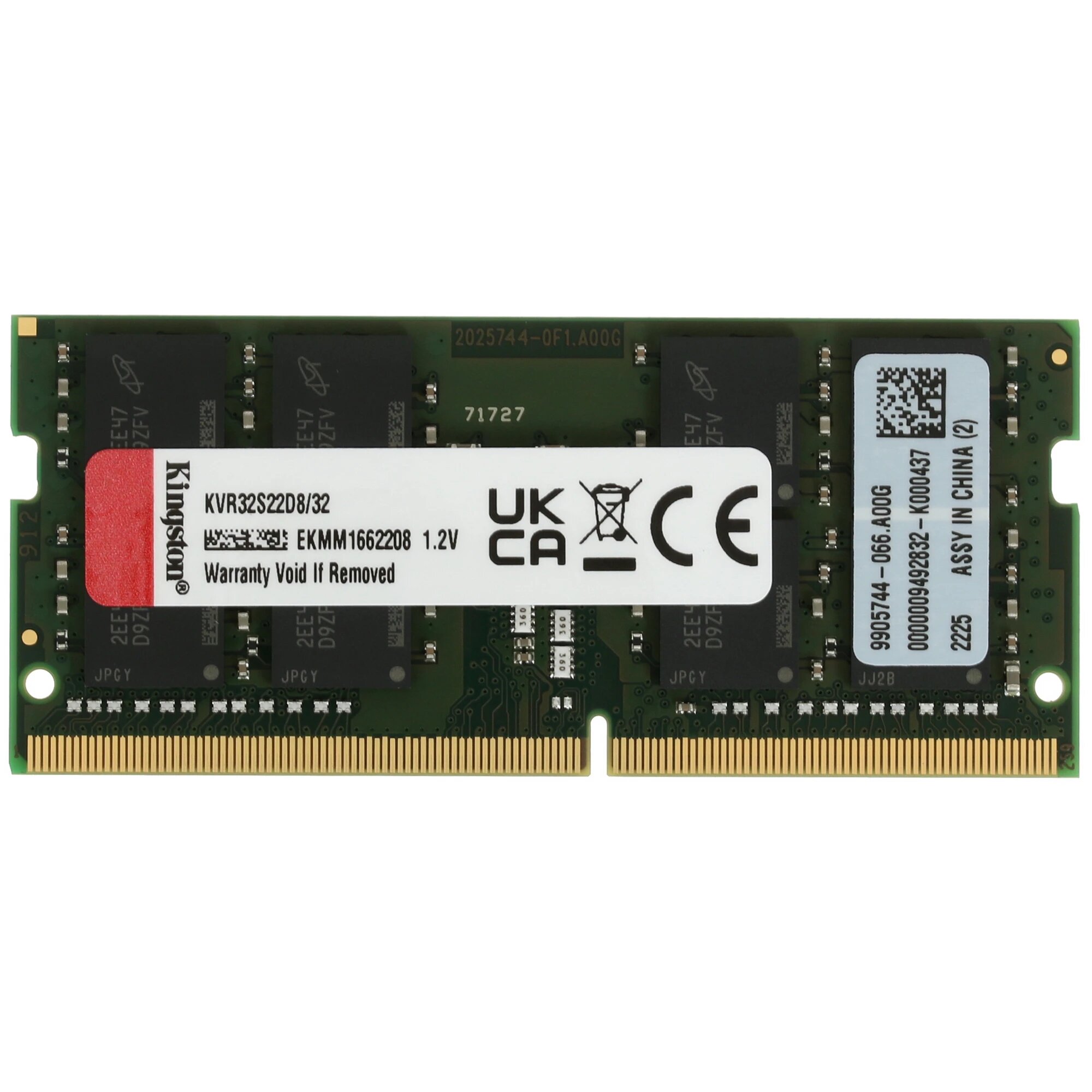 Оперативная память Kingston KVR32S22D8/32 зеленый, 32 Гб, DDR4, 32ГБ, 3200МГц