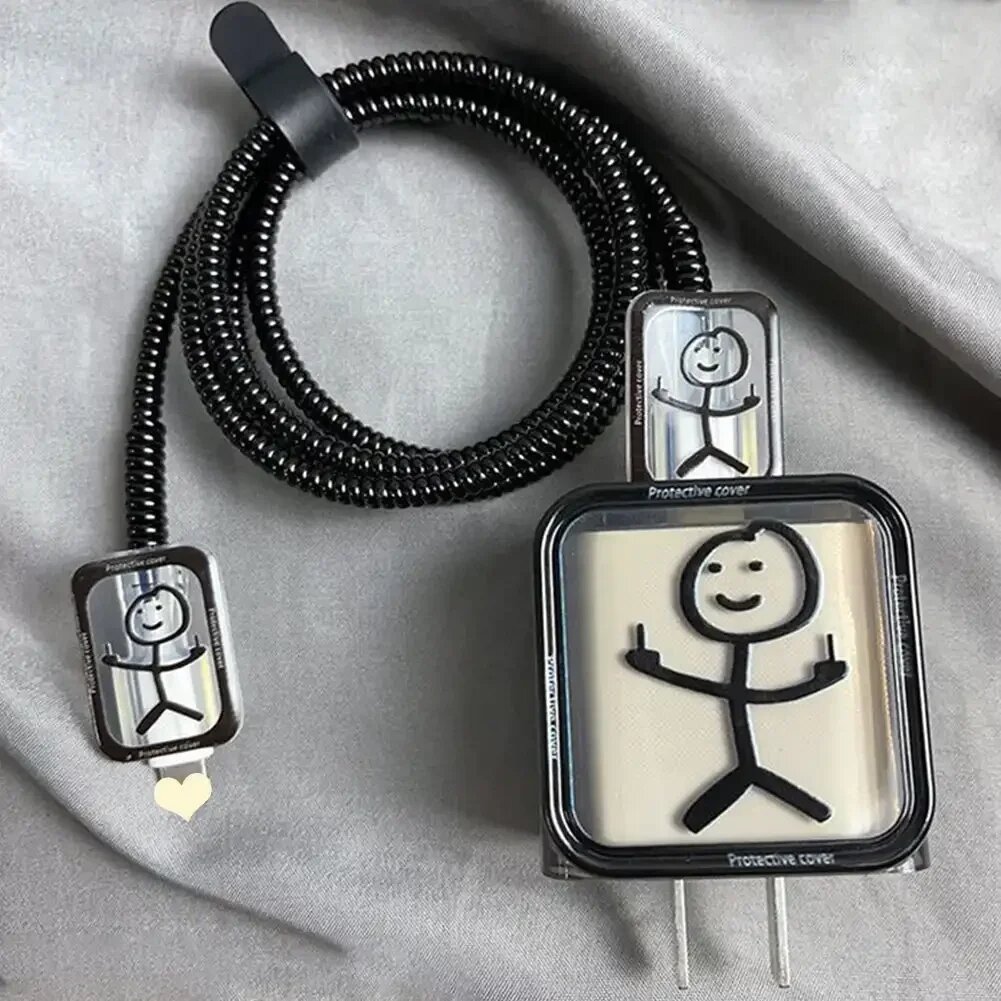 Чехол для зарядки Emoji, черный, Color: 04