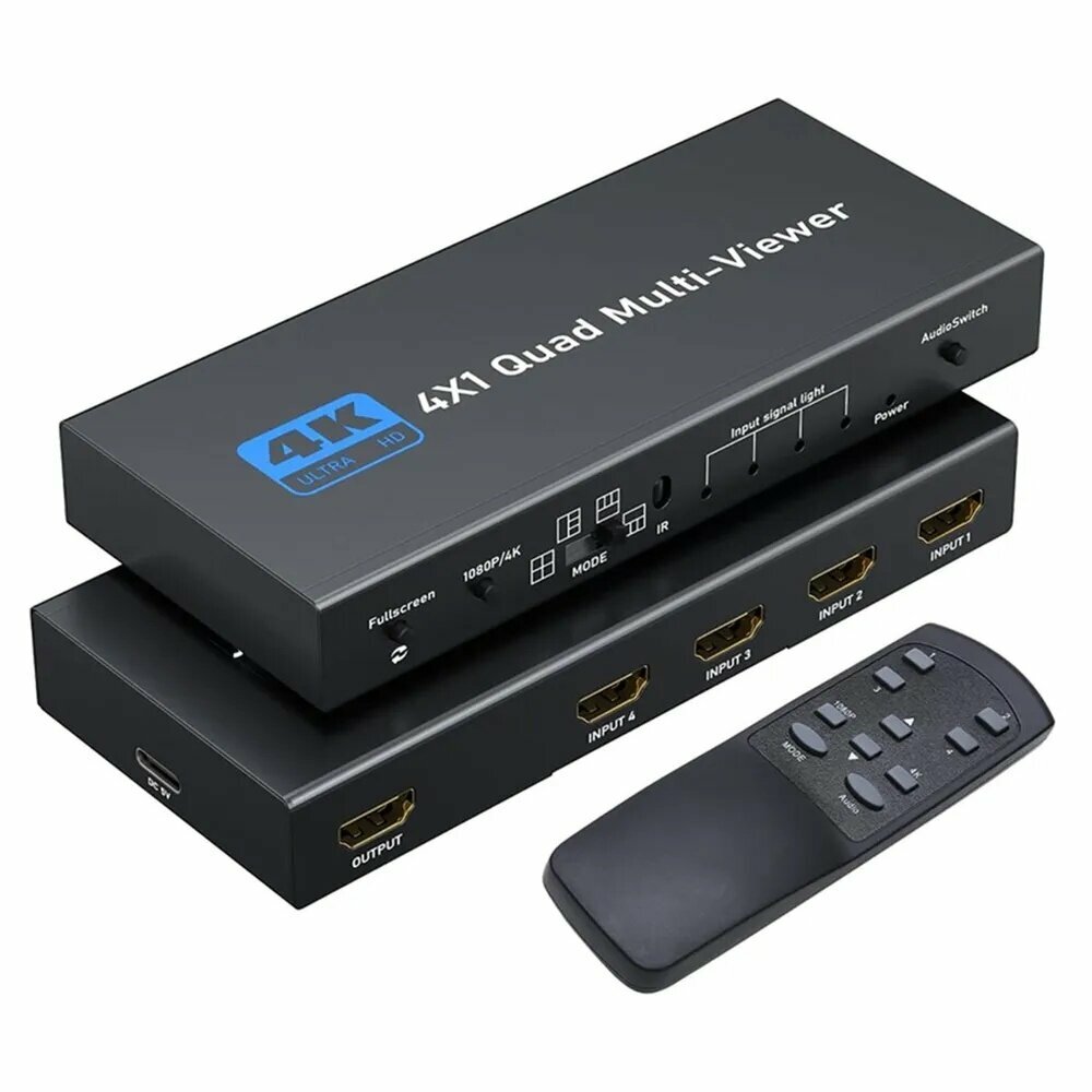 Совместимый с 4K Quad Multi Viewer экран 4 в 1 с разрешением 1080P