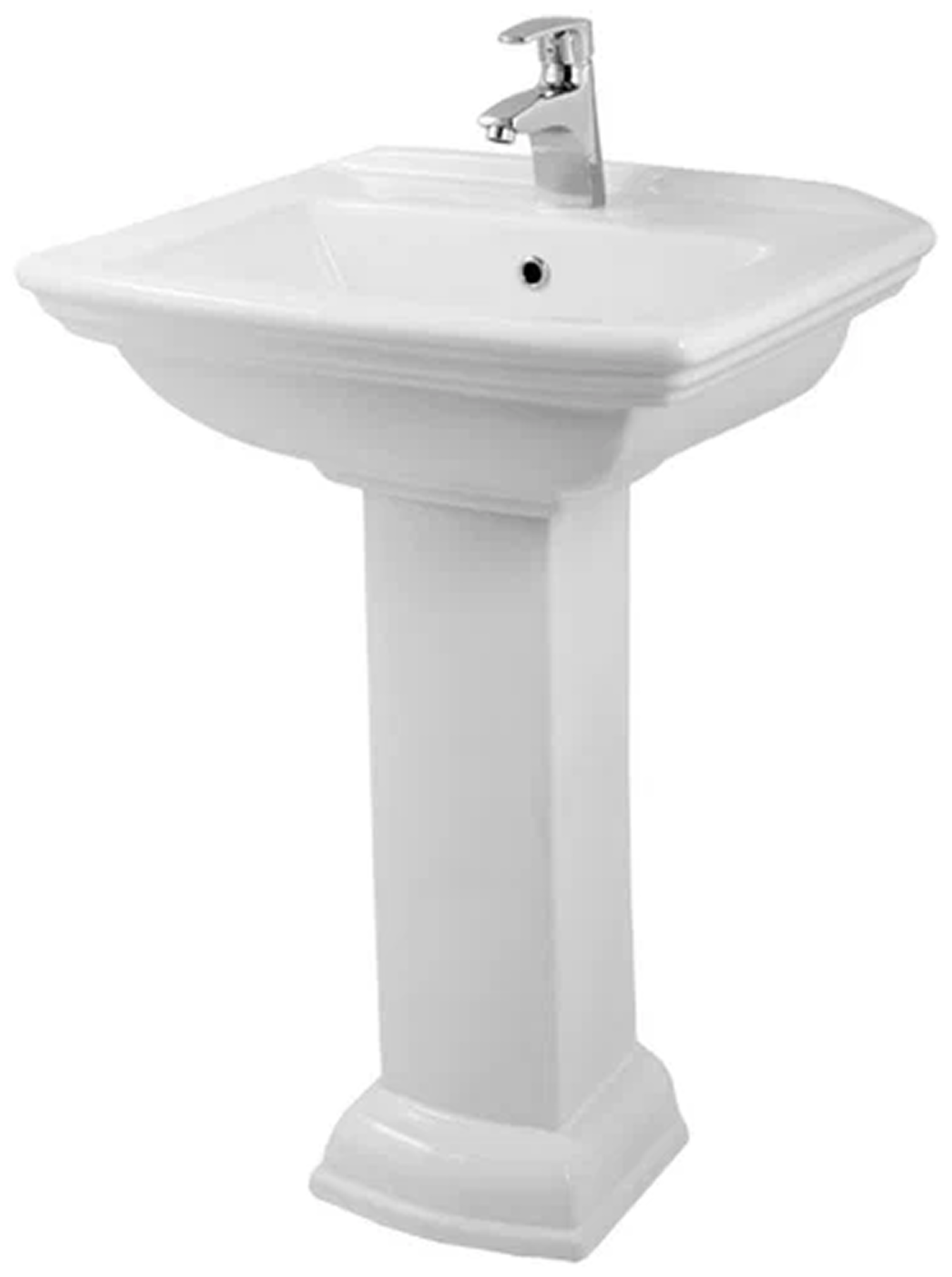 Раковина Creo Ceramique "Orleans" OR3000+OR3010, прямоугольная, белая, 60x47,5 см