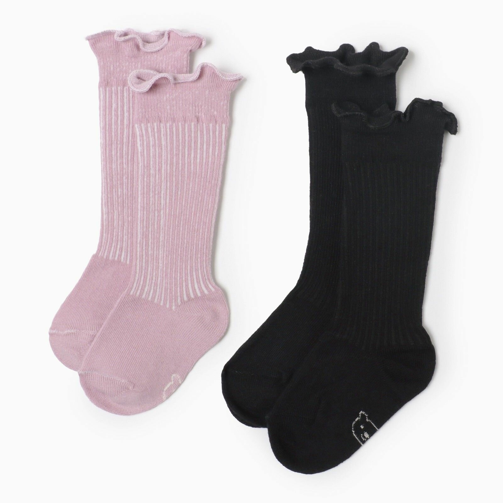 Набор Гольф детских, 2 пары, 12-14 см, розовый, черный