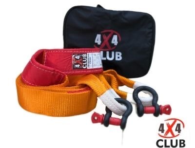 Динамическая рывковая стропа "4X4 CLUB" 9 т 9 м с шаклами и сумкой