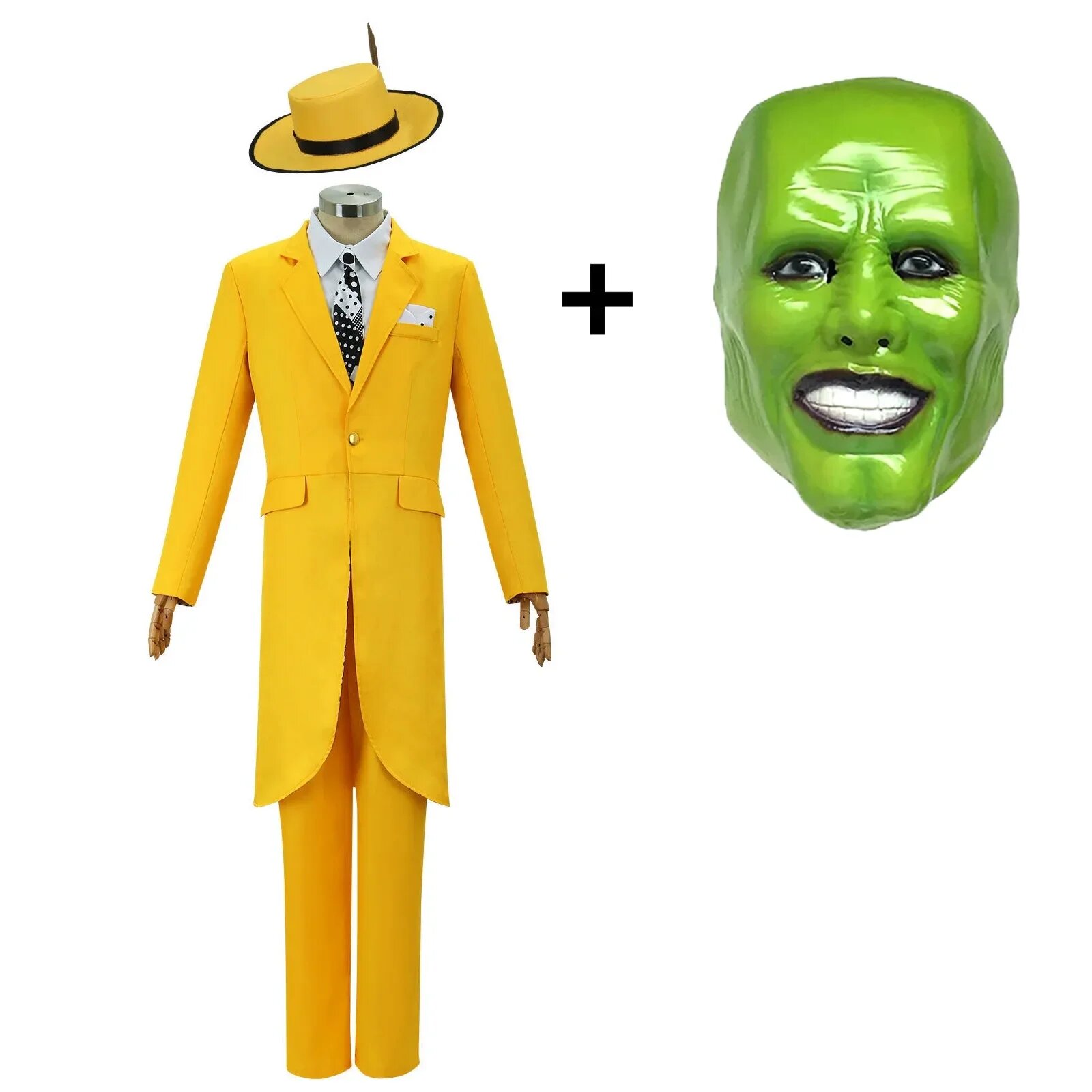 Костюм Джим Керри для взрослых и детей Желтый, XXL, costume mask