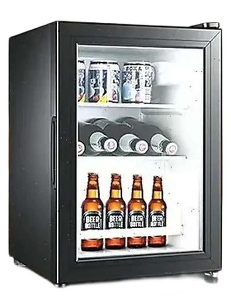 MEILINGGUIZU, GD-55, Портативный холодильник, холодильник для бара, черный, стеклянная дверца регулирование температуры