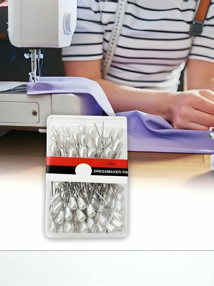 Булавка 5.5 см, 100 шт, цвет: белый