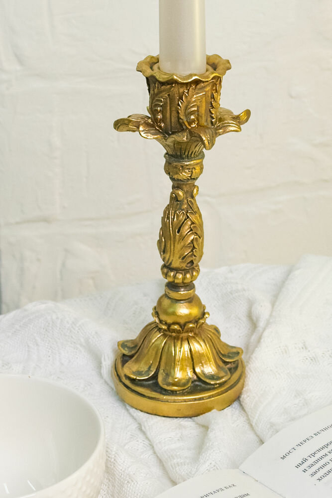 Декоративный подсвечник шенэ, полистоун, 18 см, Гудвилл (Goodwill) EX10050