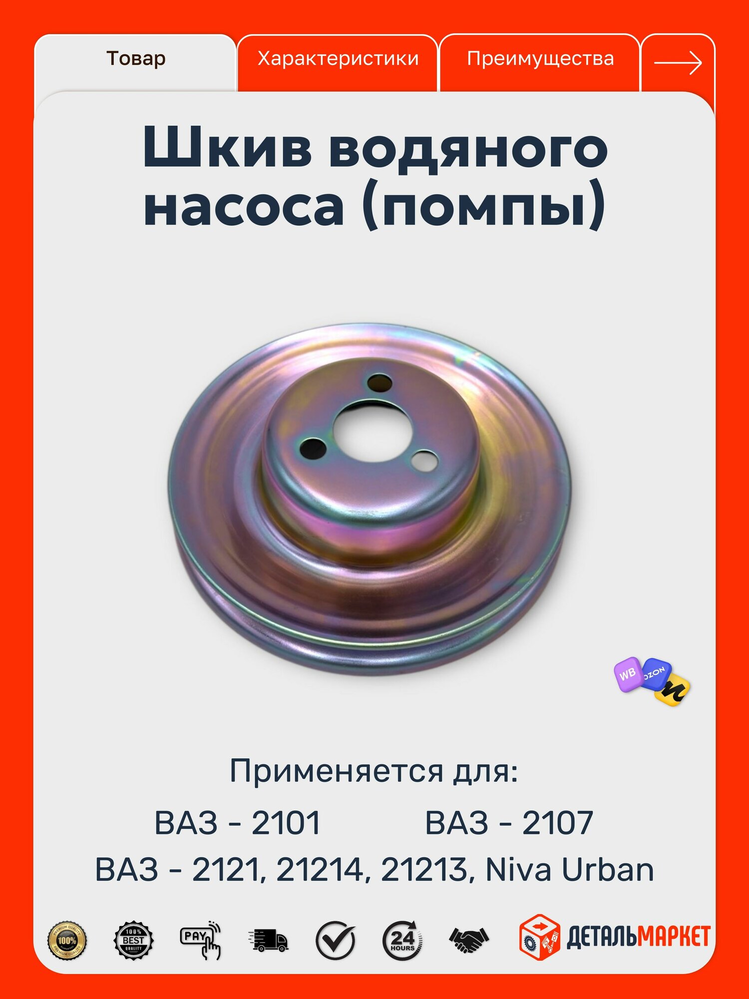 Шкив помпы / водяного насоса 21073 Классика 8450053029