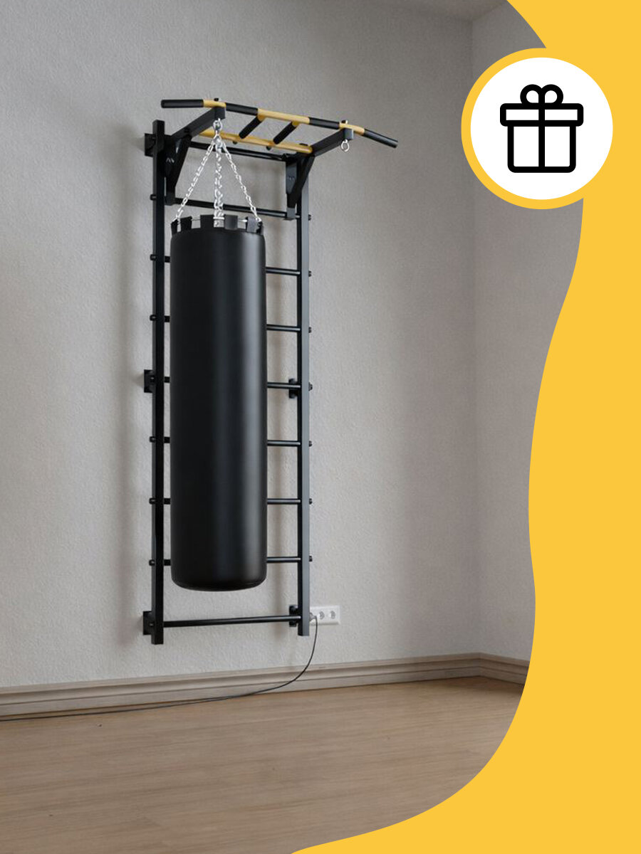 Премиальная шведская стенка New Age GS1 (без опоры на пол), Турник съемный