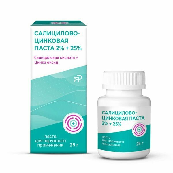 Салицилово-цинковая паста для наружного применения банка 2%+25% 25г