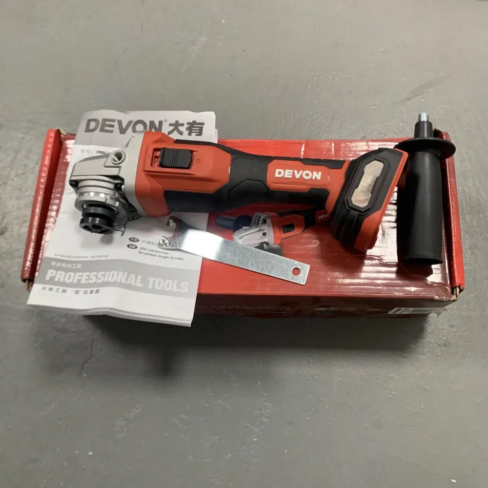 DEVON 2906 угловая мельница 20V литиевый аккумулятор бесщеточный высокоскоростной резки, шлифования и полировки фюзеляжа