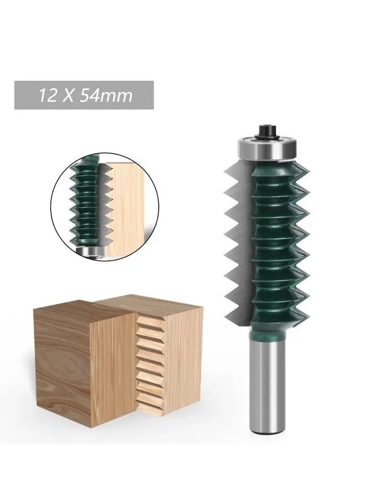 Фреза микрошиповая для дерева 28 x 54 мм, хвостовик 12 мм, для сращивания древесины