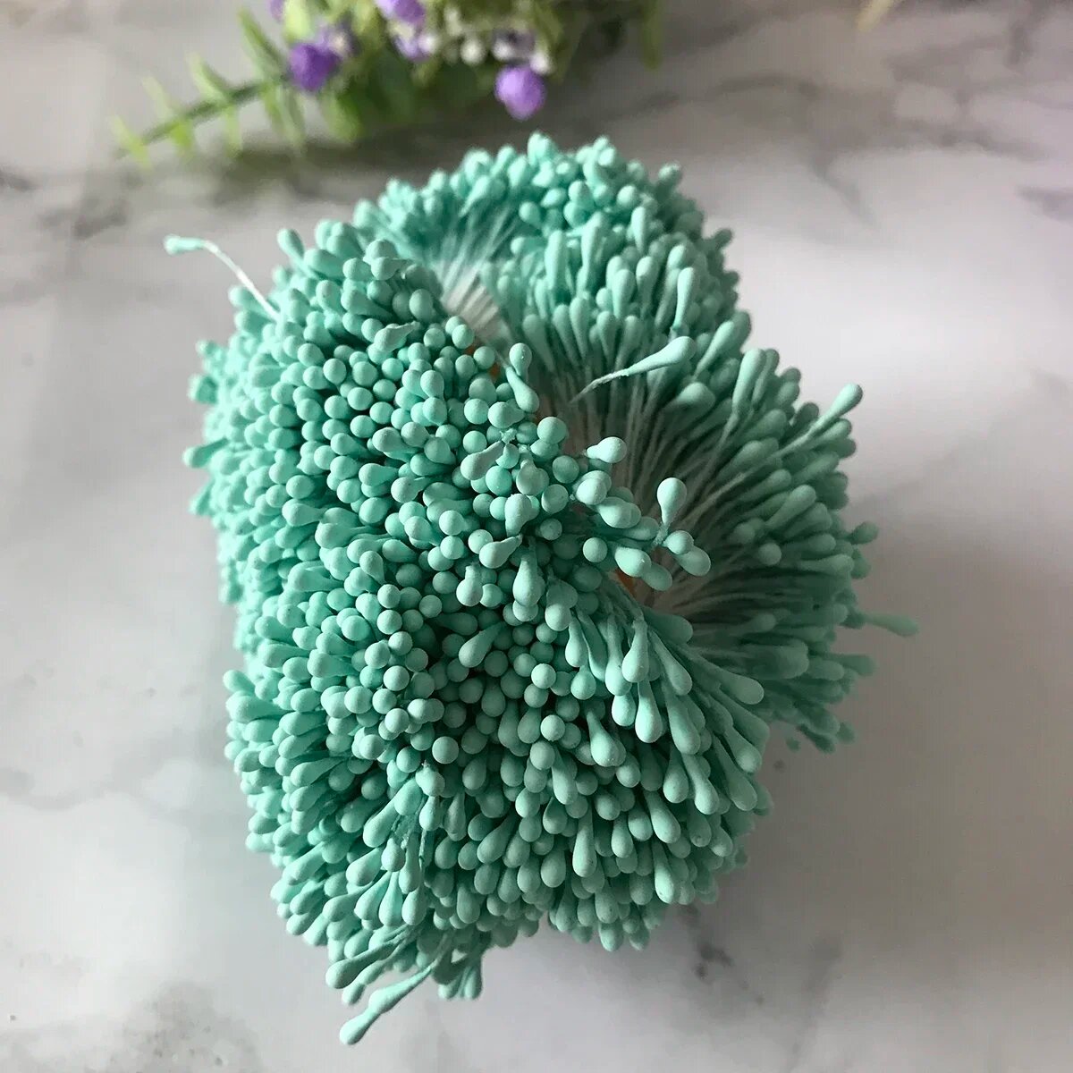 Искусственные цветы пластиковые 400 шт. Бирюзовый, 24